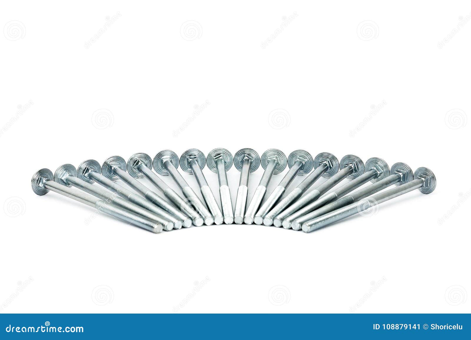 Steel Elevator Bolts Arranged in an Arch Shape Stock Image - Image of ...