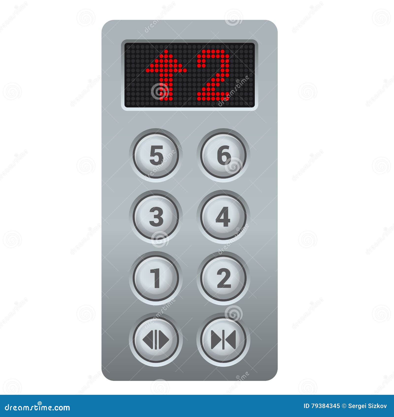 Steel Elevator Buttons Panel. Vector Stock Vector - Illustration of ...