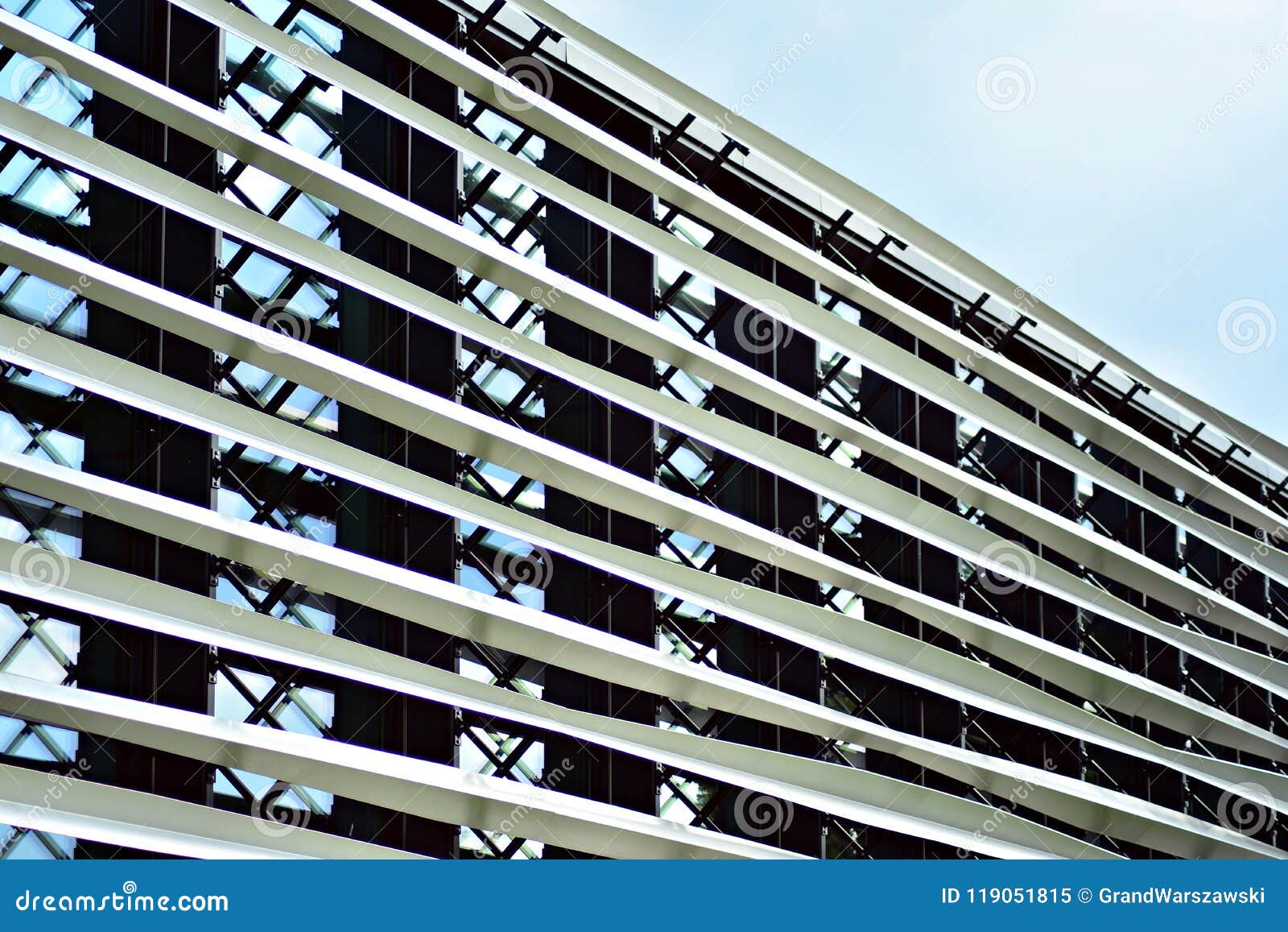 Steel Facade of the Building Stock Image - Image of control, building ...
