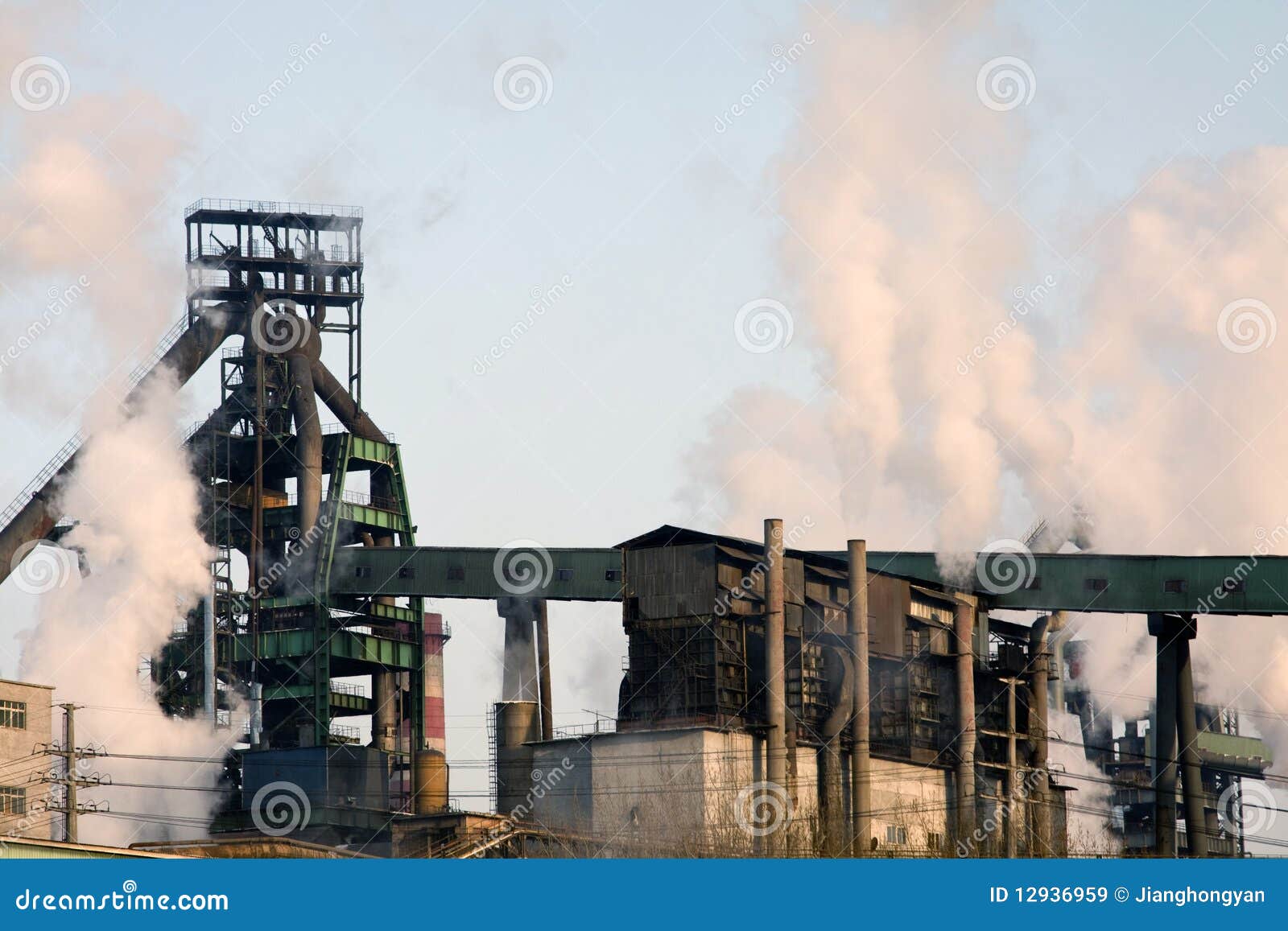 Steel factory stock image. Image of artificial, engineering - 12936959
