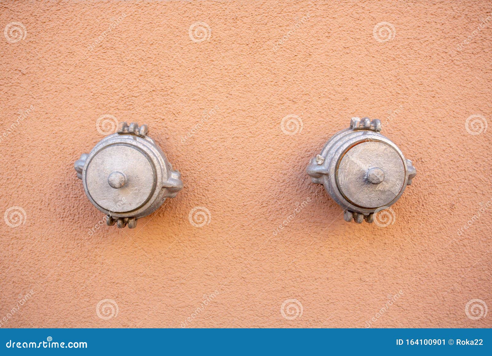 Steel Fire Hydrant in the Concrete Wall Stock Image - Image of metal ...