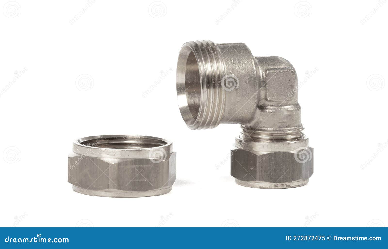 Steel Fitting for Plumbing Pipes, Connector for Two Different Sizes, 90 ...