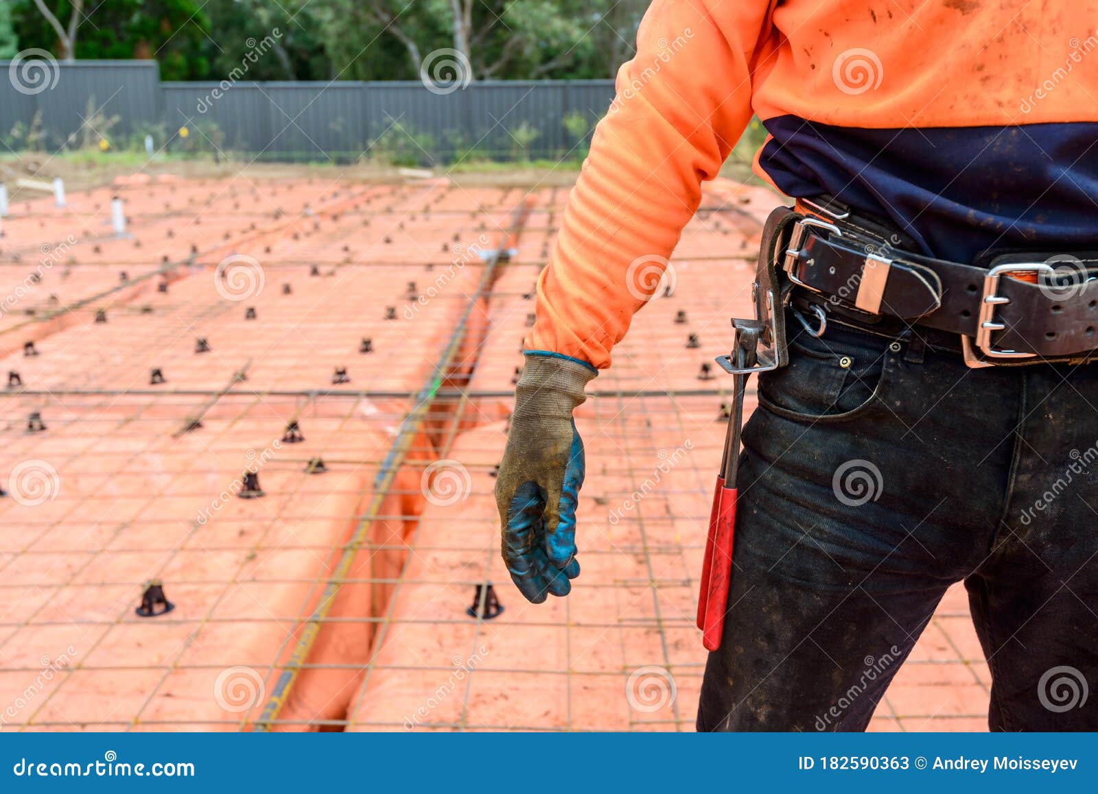 Steel Fixing Worker on Construction Site Stock Image - Image of ...