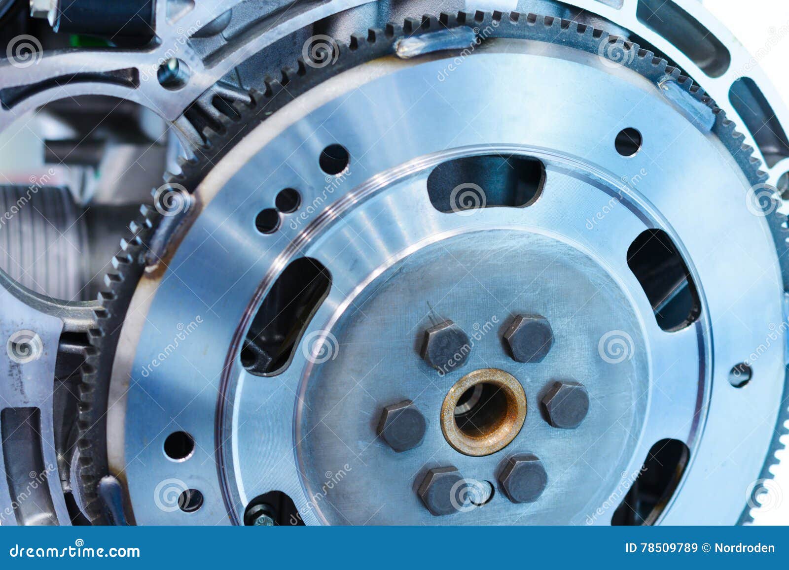 Steel Flywheel Mounted on the Engine. Stock Image - Image of tractor ...