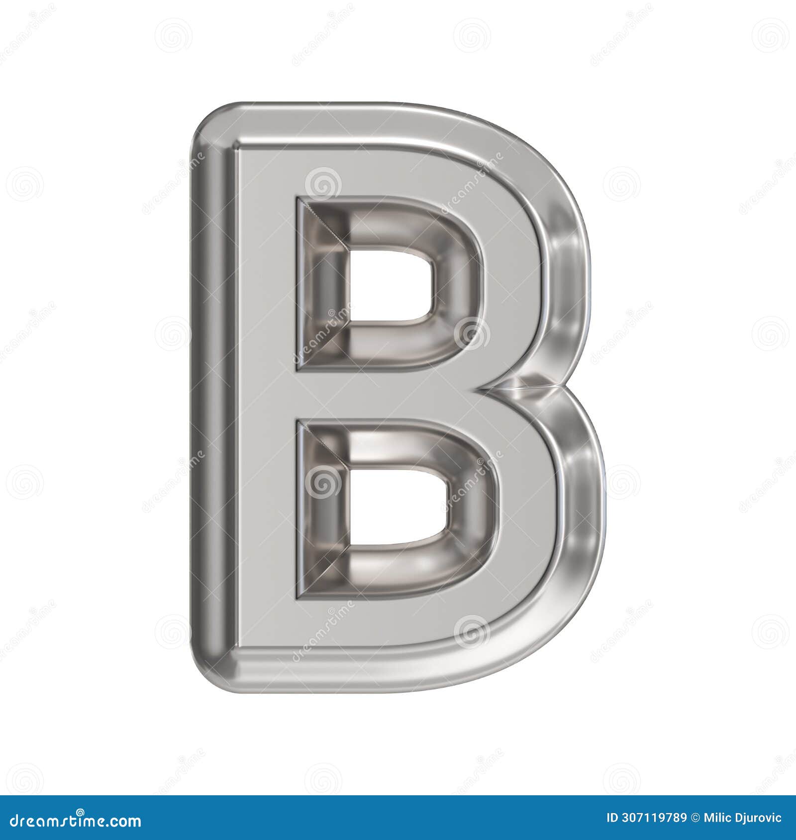 Steel font Letter B 3D stock illustration. Illustration of sliver ...