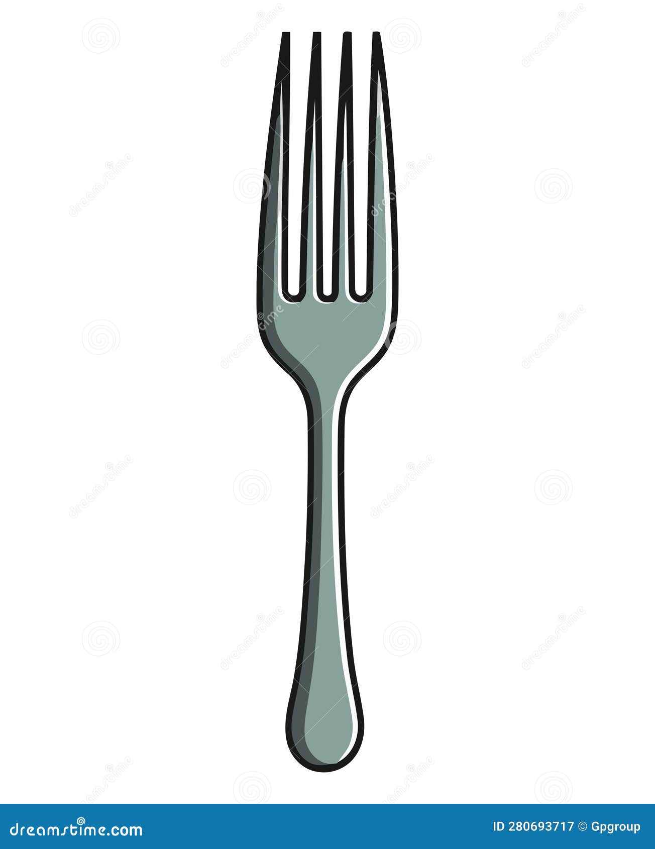 Steel fork vector stock vector. Illustration of plate - 280693717