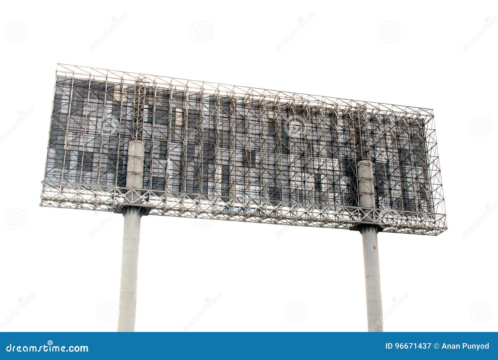 Steel Frame Billboard Isolate on White Background Stock Image - Image ...