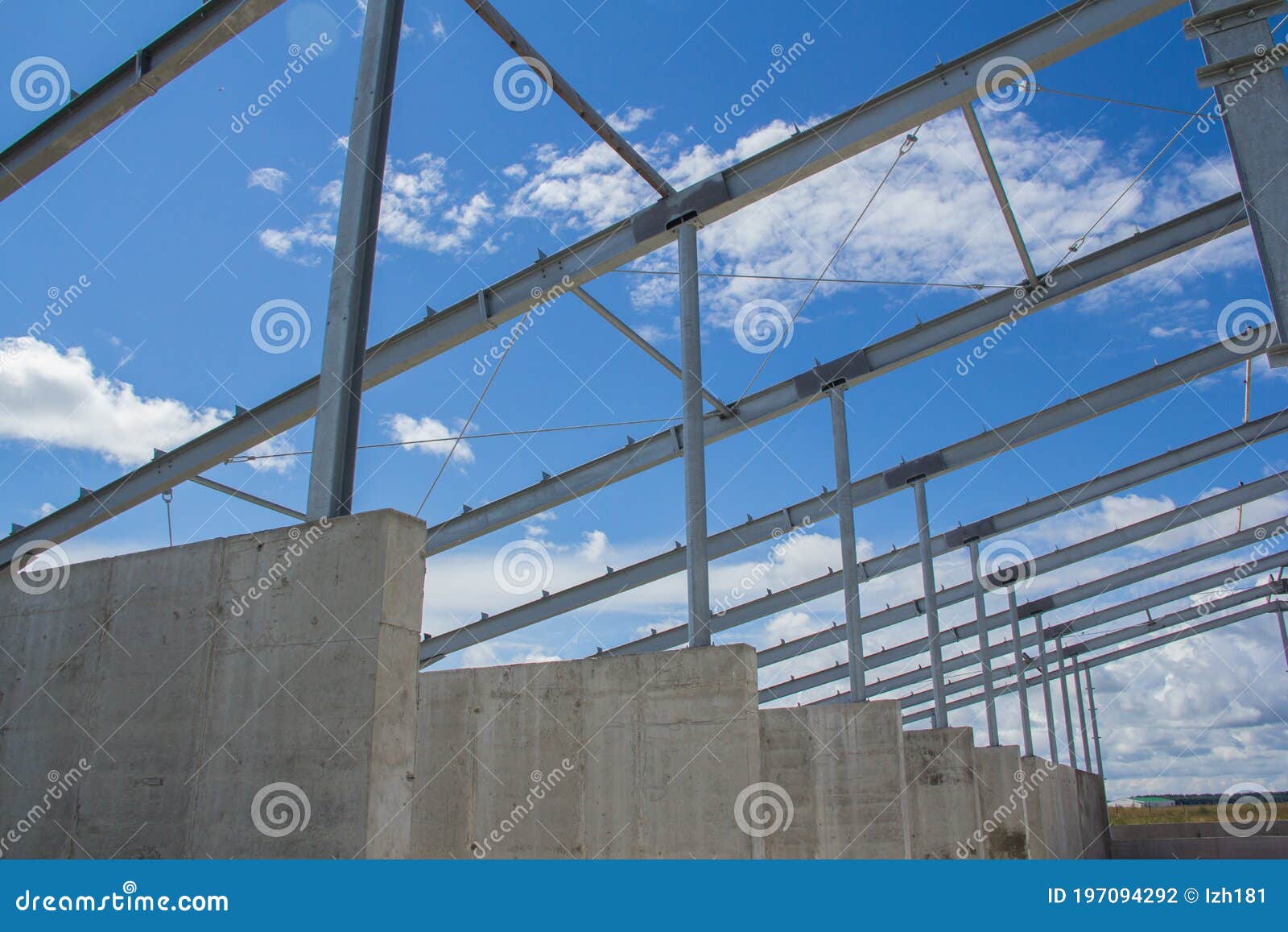 Steel Frame of a Building Under Construction. the Construction of the ...