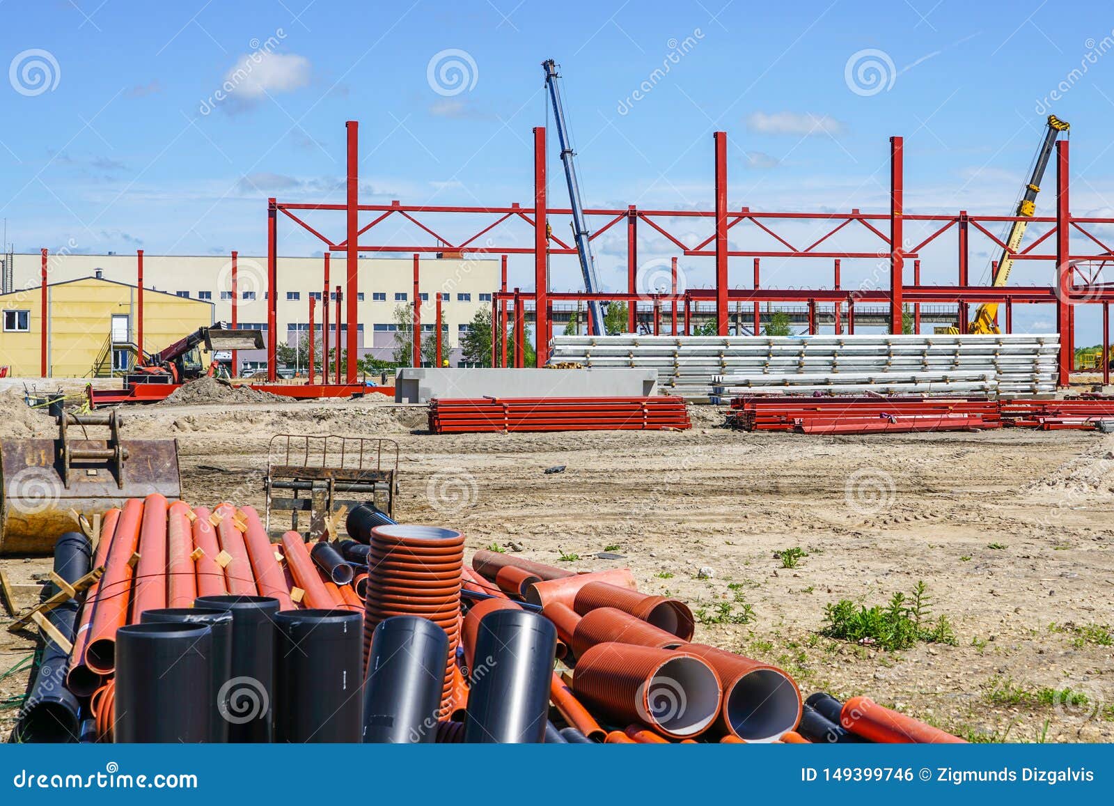 The Steel Frame of a Building Under Construction Stock Photo - Image of ...