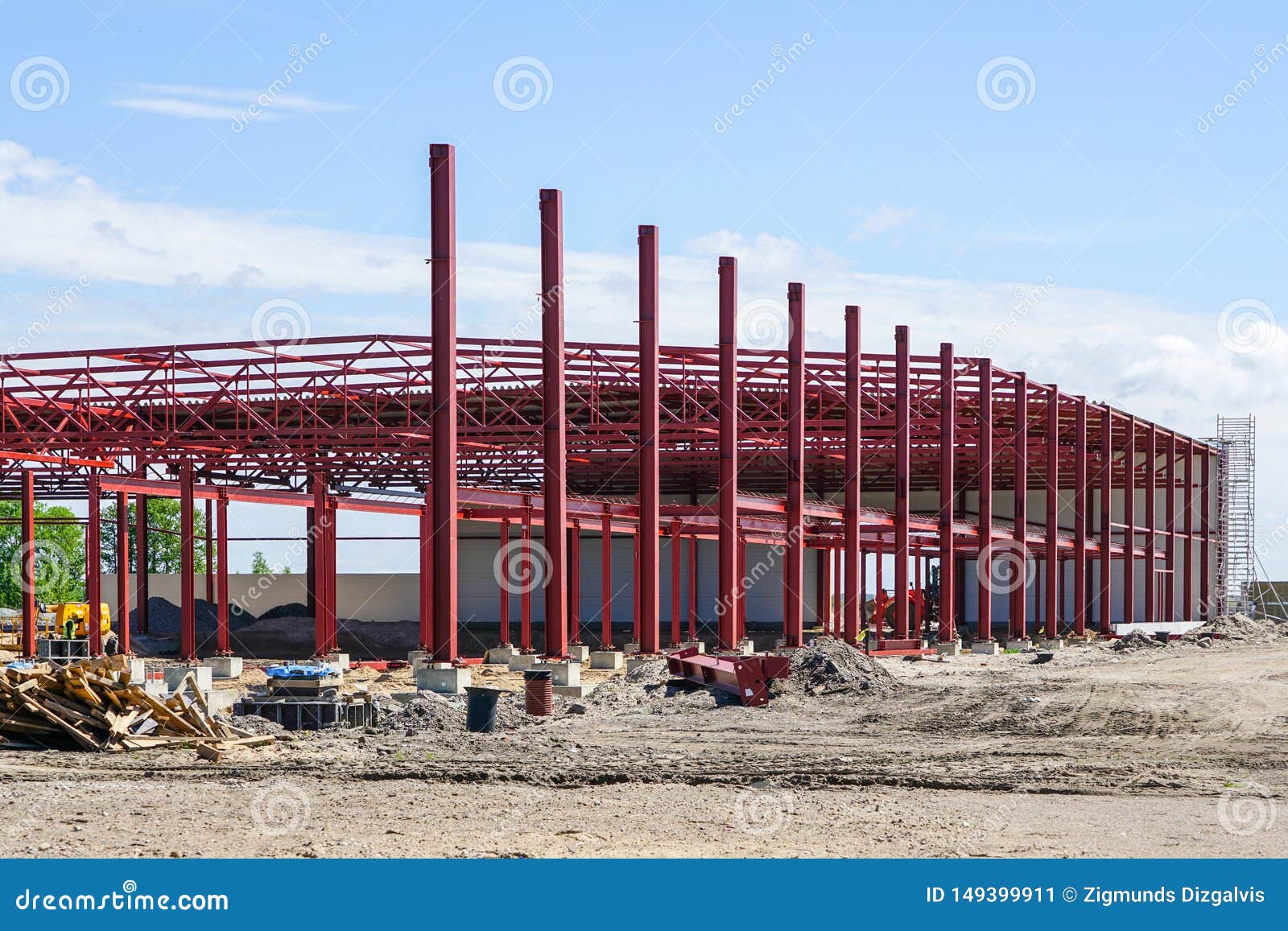 The Steel Frame of a Building Under Construction Stock Image - Image of ...