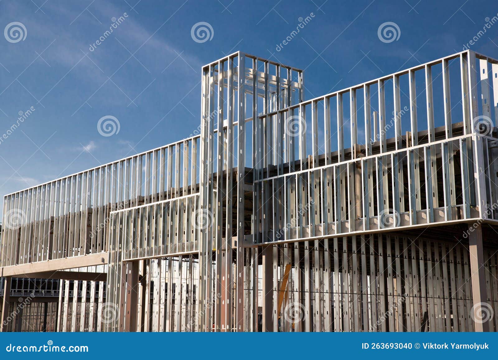 Steel Frame in Construction Stock Photo - Image of design, technology ...