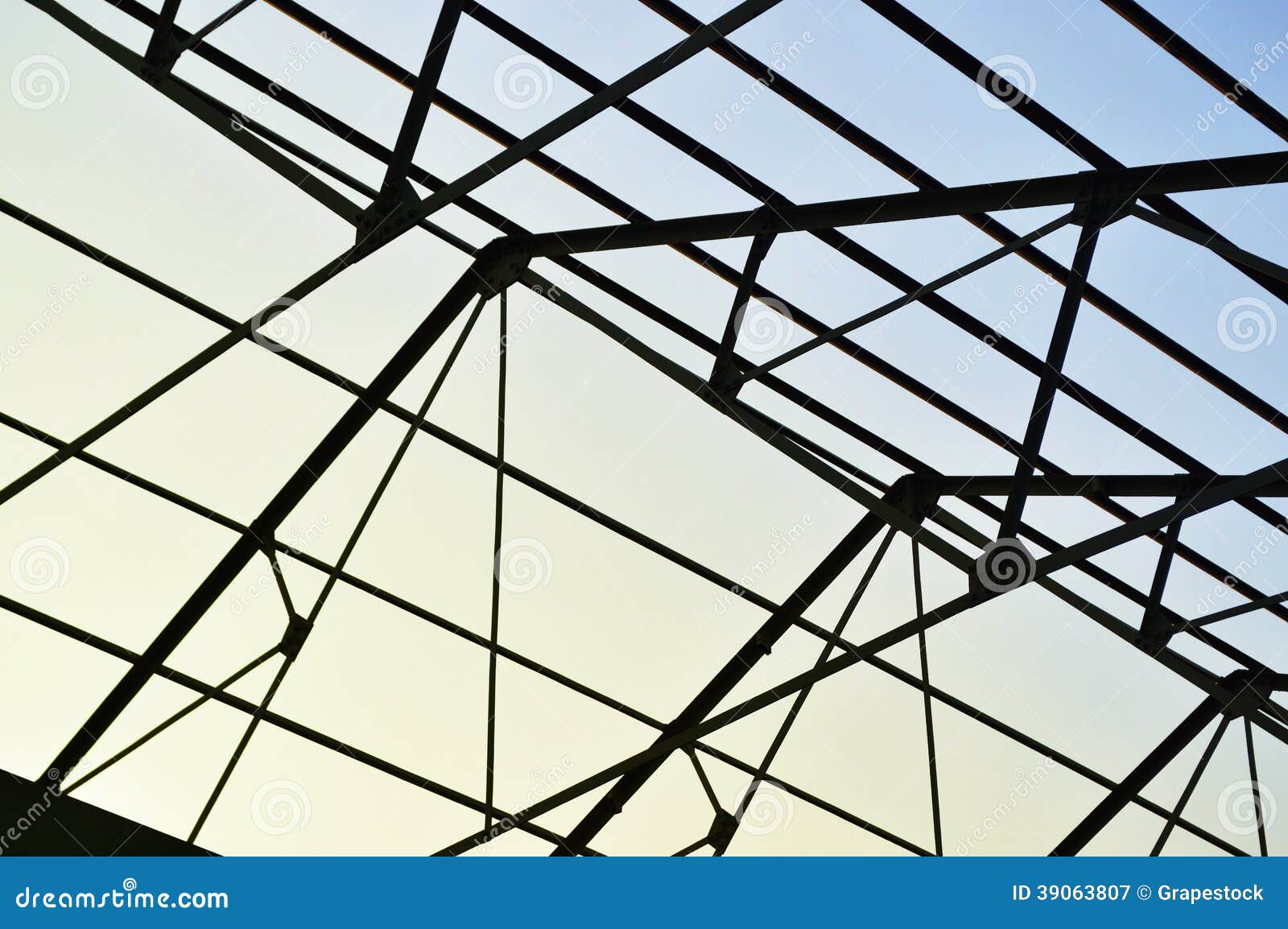 Steel Frame of the Factory Roof Stock Image - Image of house, housing ...