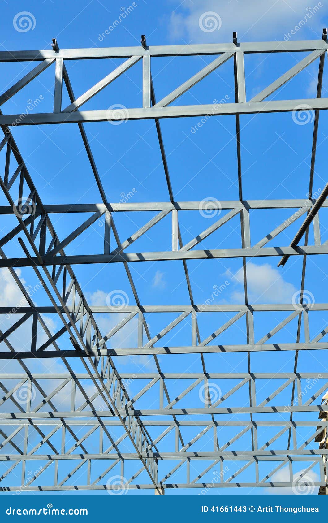 Steel Frame of the Factory Roof. Stock Image - Image of architecture ...