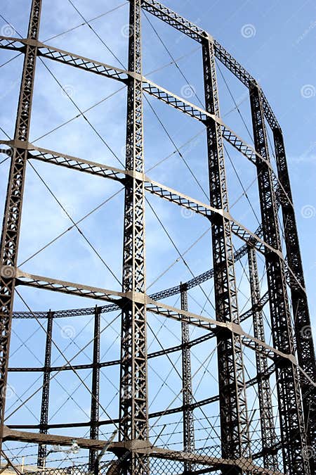 A Steel Frame of a Gas Tower Stock Photo - Image of construction ...