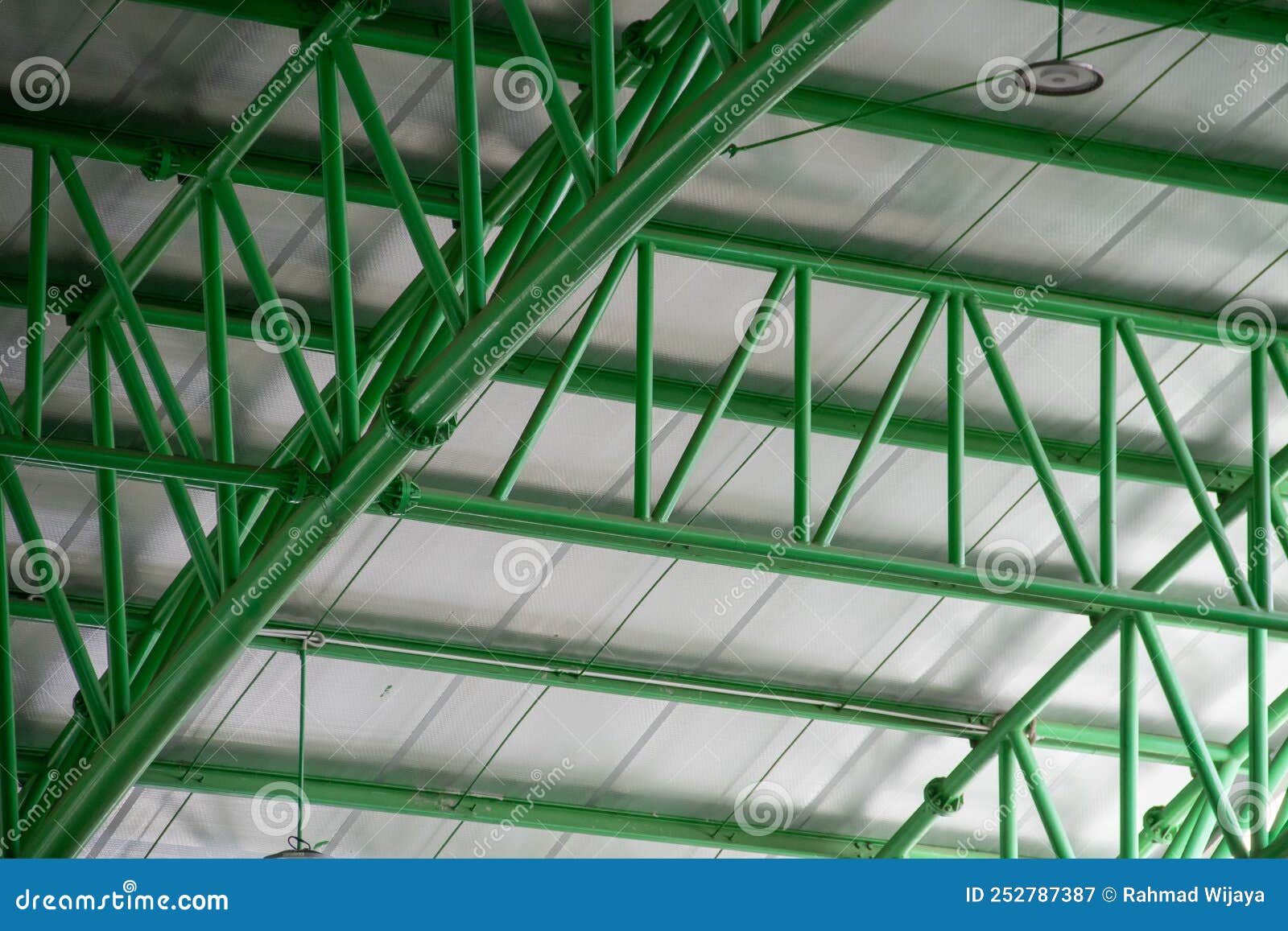 Steel Frame on the Roof of the Hall Building Stock Image - Image of ...
