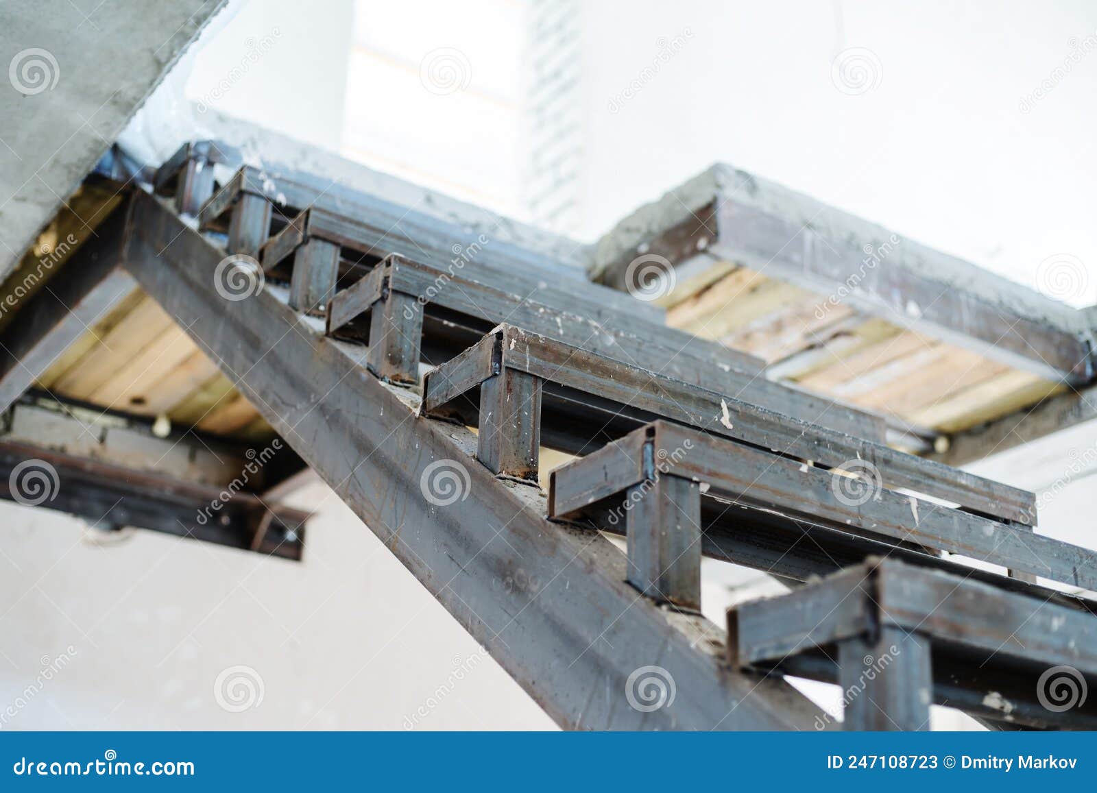 Steel Frame of the Stairs. Steel Structure in a Residential Building ...