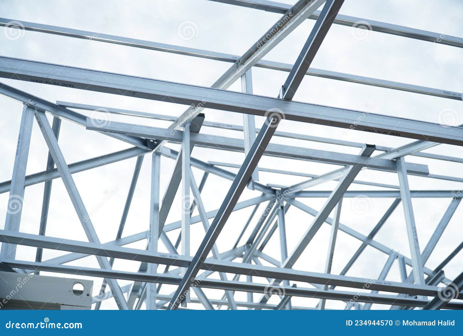 Steel Frame Structure for Building Roof Stock Photo - Image of house ...