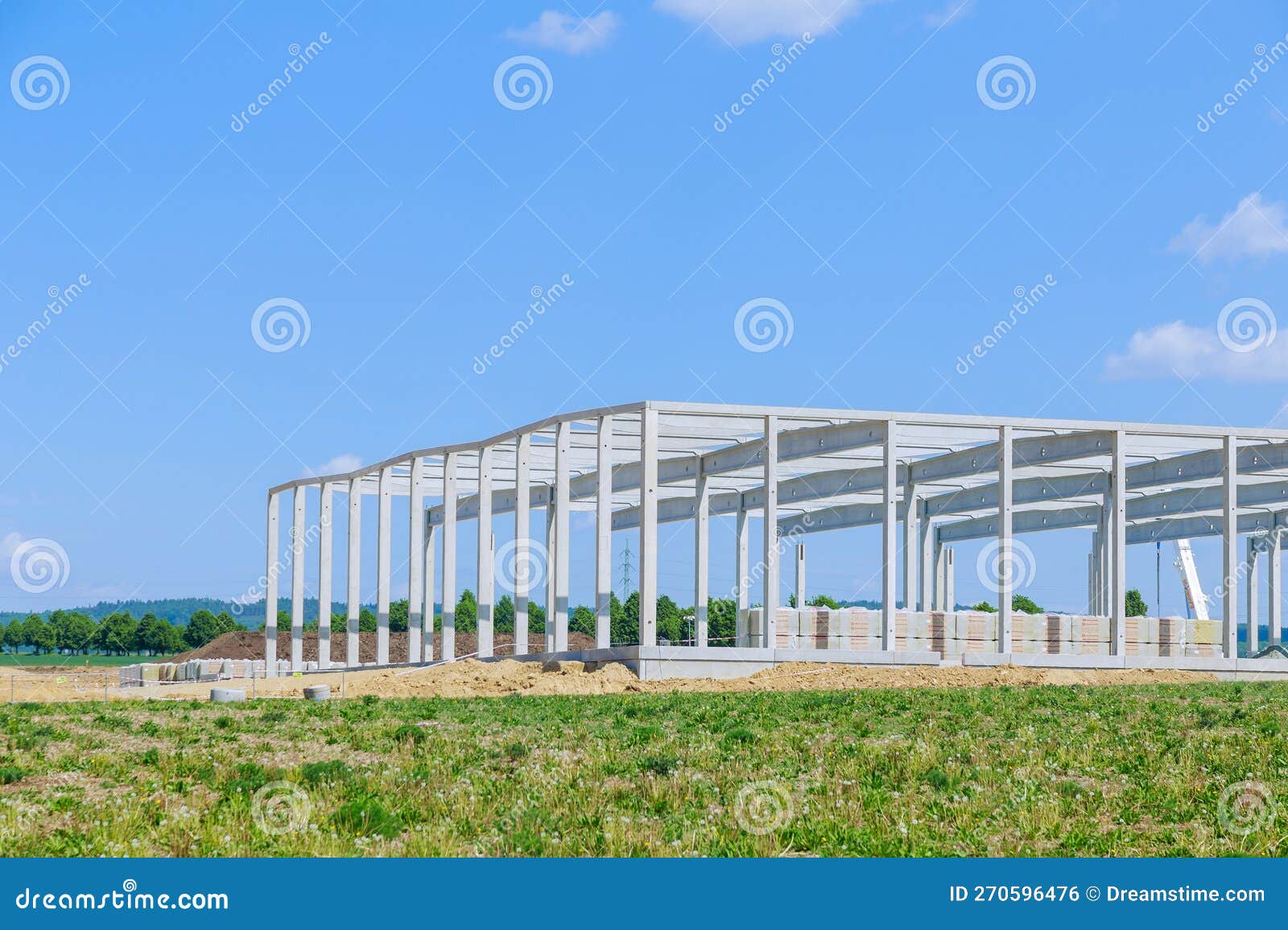 Steel Frame Structure. in the Construction Site, Steel Structure is ...