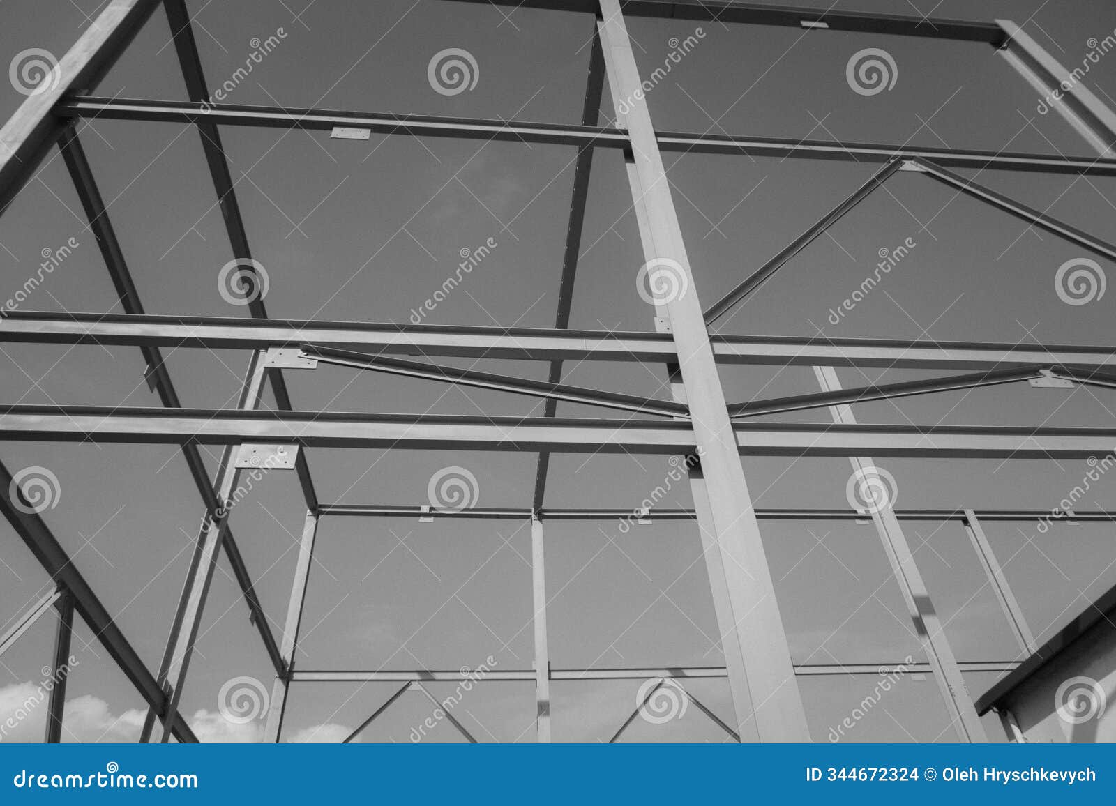 Steel Frame Structure. Part of a Construction Project or Industrial ...