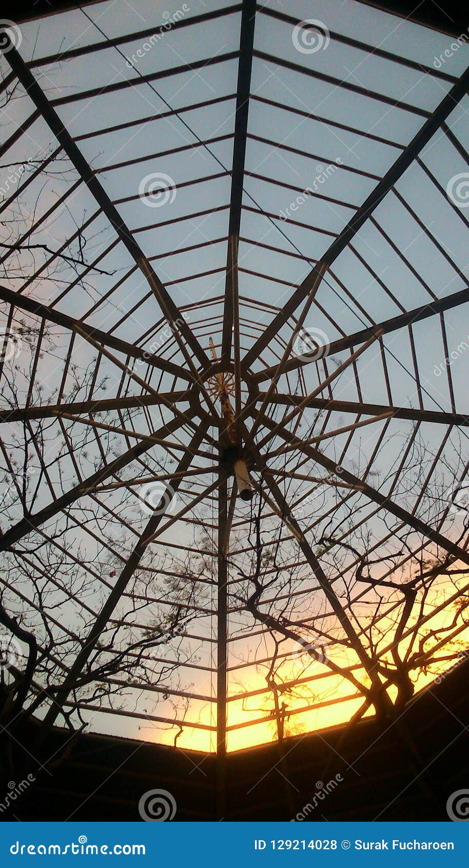 Steel frame structure stock photo. Image of umbrella - 129214028