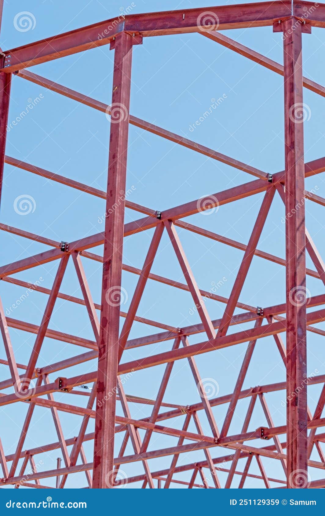 Steel Frames of a Building Under Construction Stock Image - Image of ...