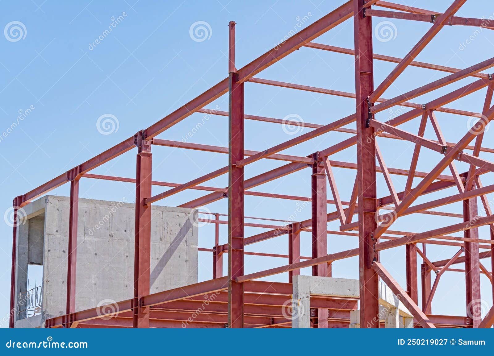 Steel Frames of a Building Under Construction Stock Image - Image of ...