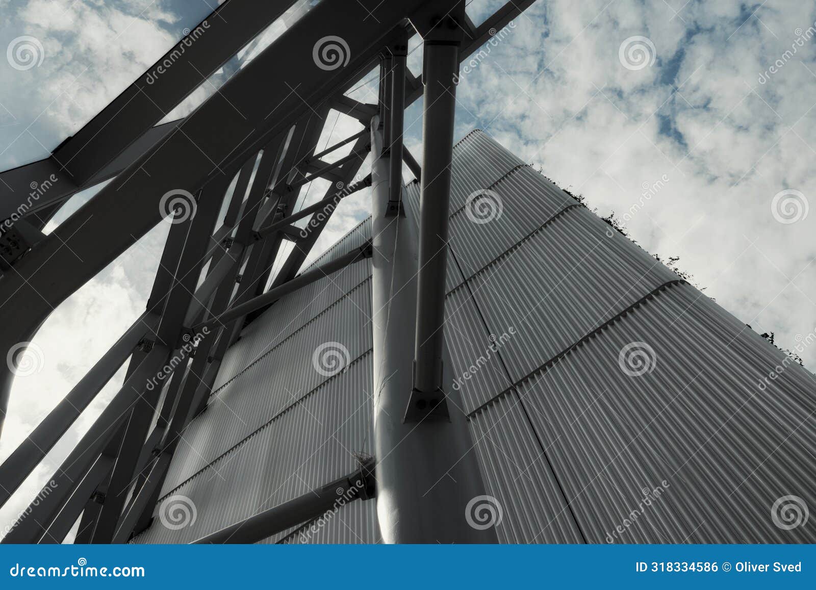Steel Frames Supporting Modern Architectural Structure Stock Photo ...