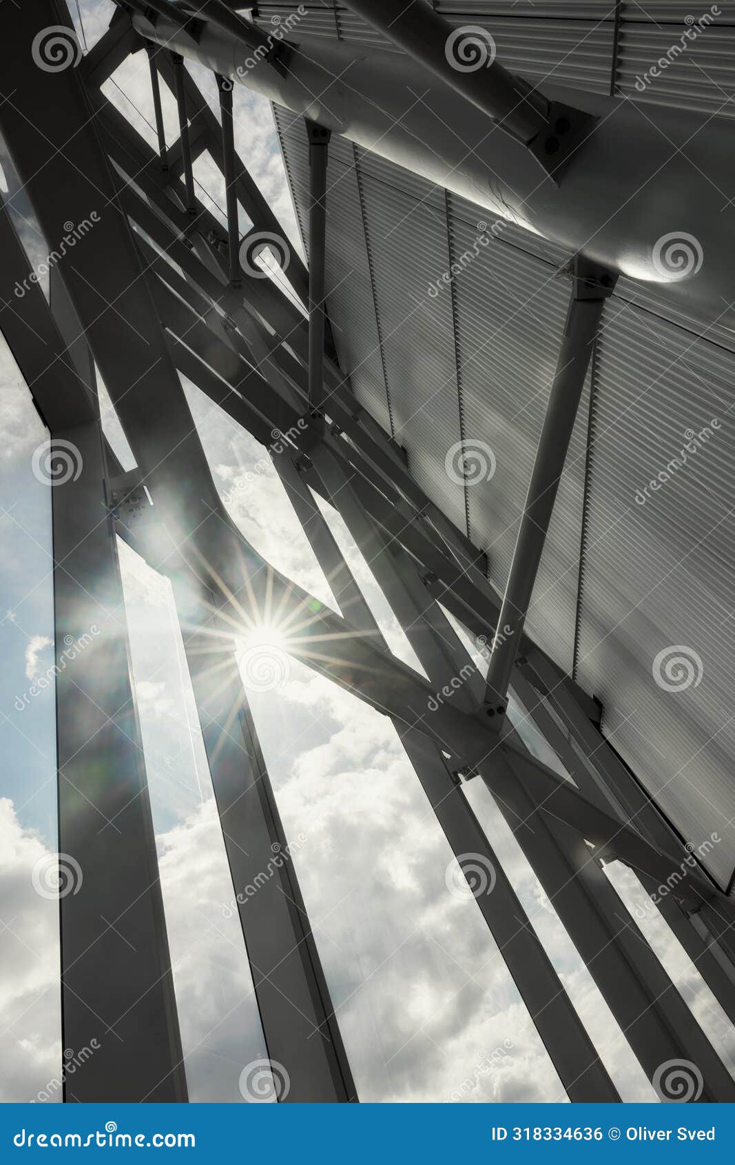 Steel Frames Supporting Modern Architectural Structure Stock Photo ...
