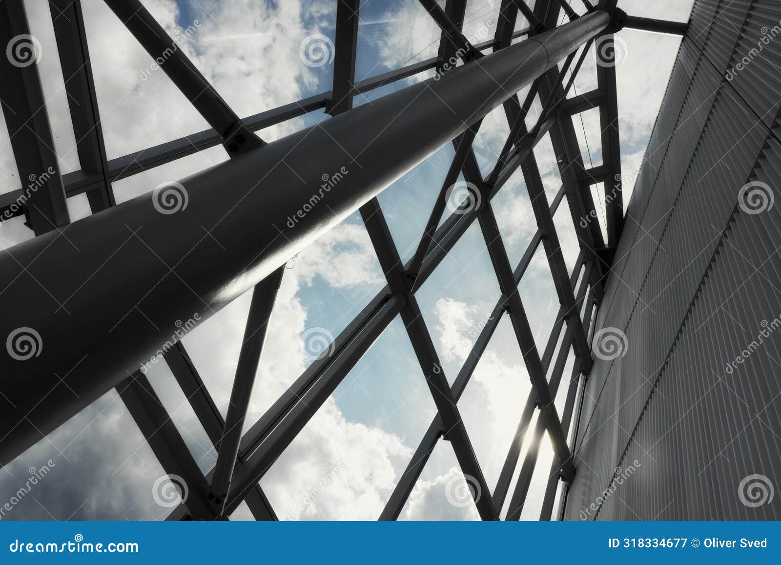 Steel Frames Supporting Modern Architectural Structure Royalty-Free ...