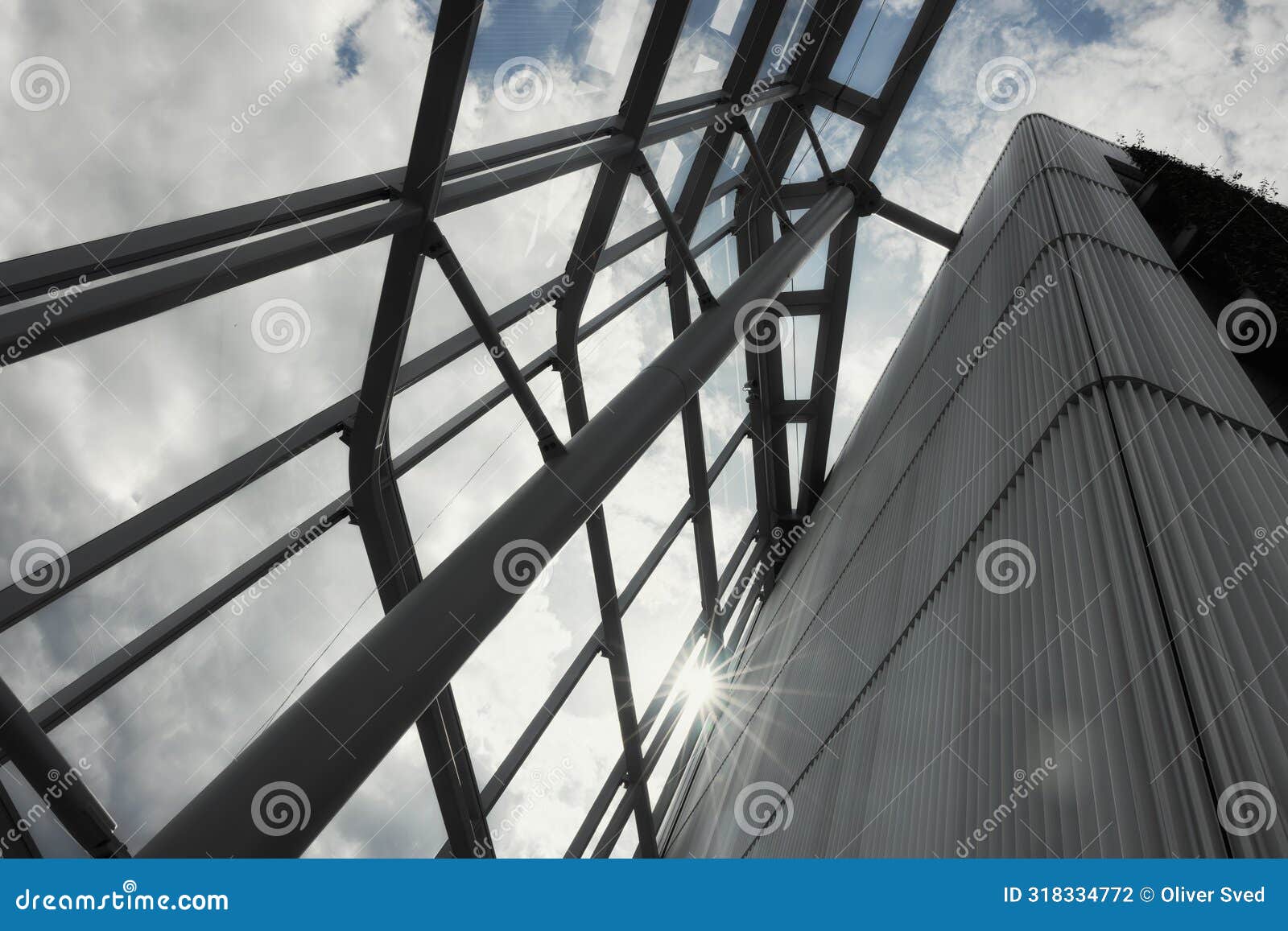 Steel Frames Supporting Modern Architectural Structure Stock Photo ...