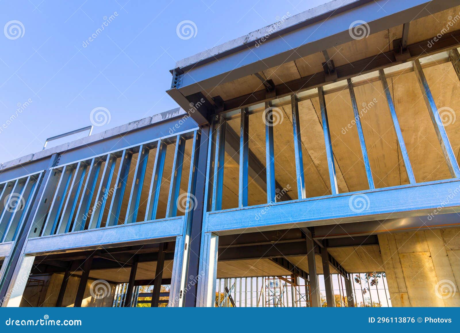 Steel Framework Frame Beams Industrial Commercial Building Stock Photo ...