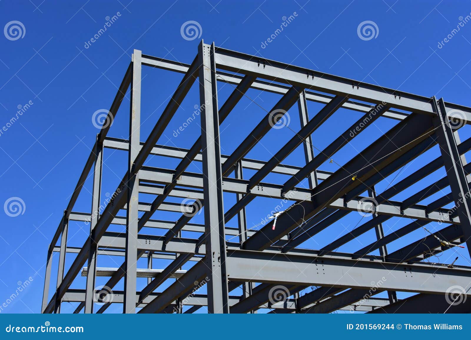 Steel Framework of New Commercial Building. Stock Photo - Image of ...