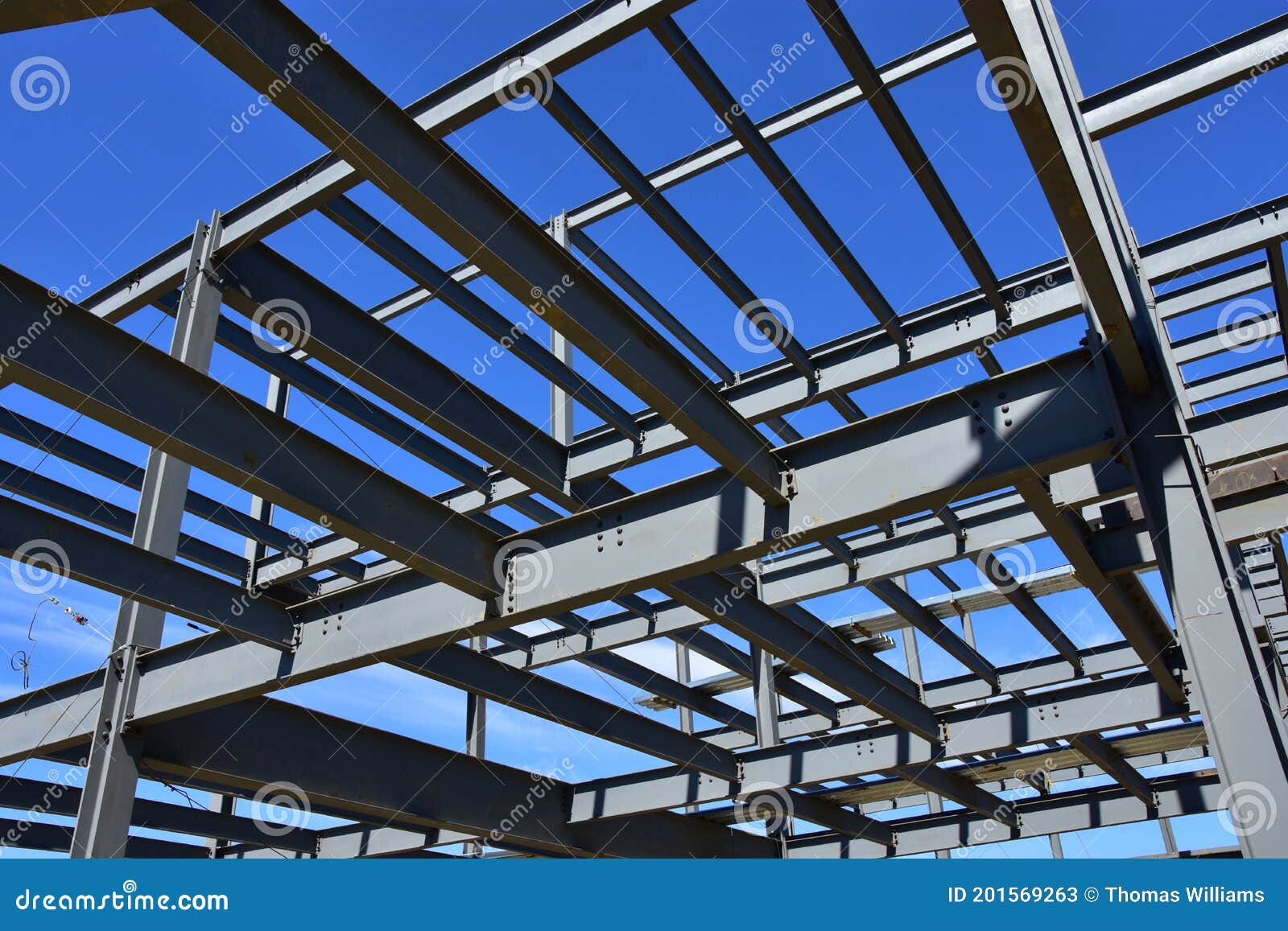 Steel Framework of New Commercial Building. Stock Image - Image of ...