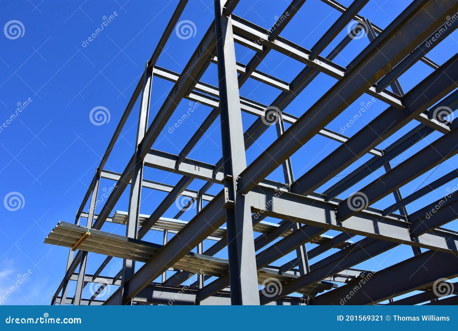 Steel Framework of New Commercial Building. Stock Image - Image of ...