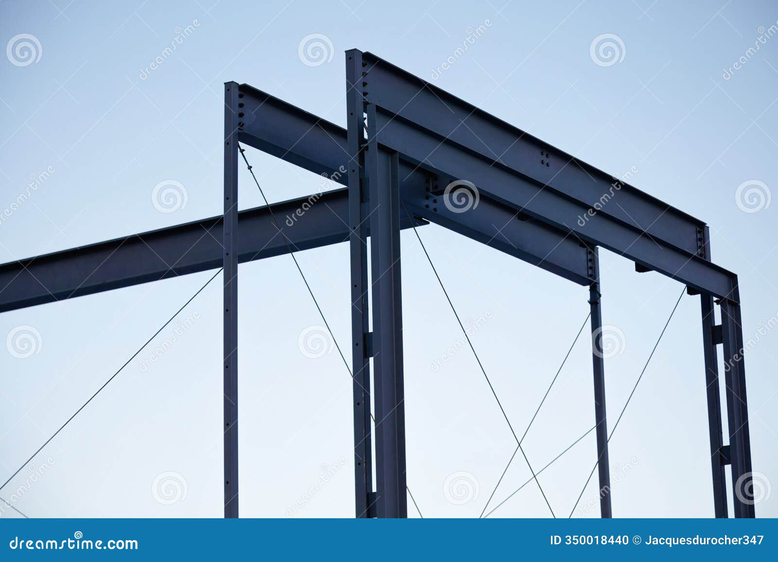 Steel Framework Metal Structure Construction Under Clear Sky Stock ...