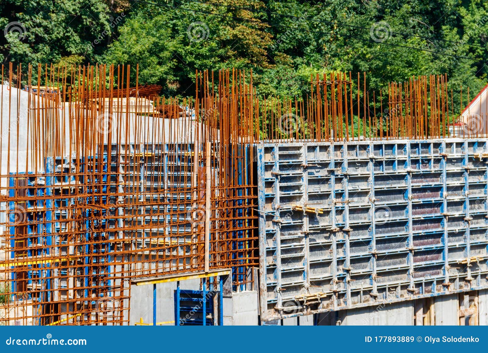 Steel Frameworks of Building Under Construction Stock Image - Image of ...