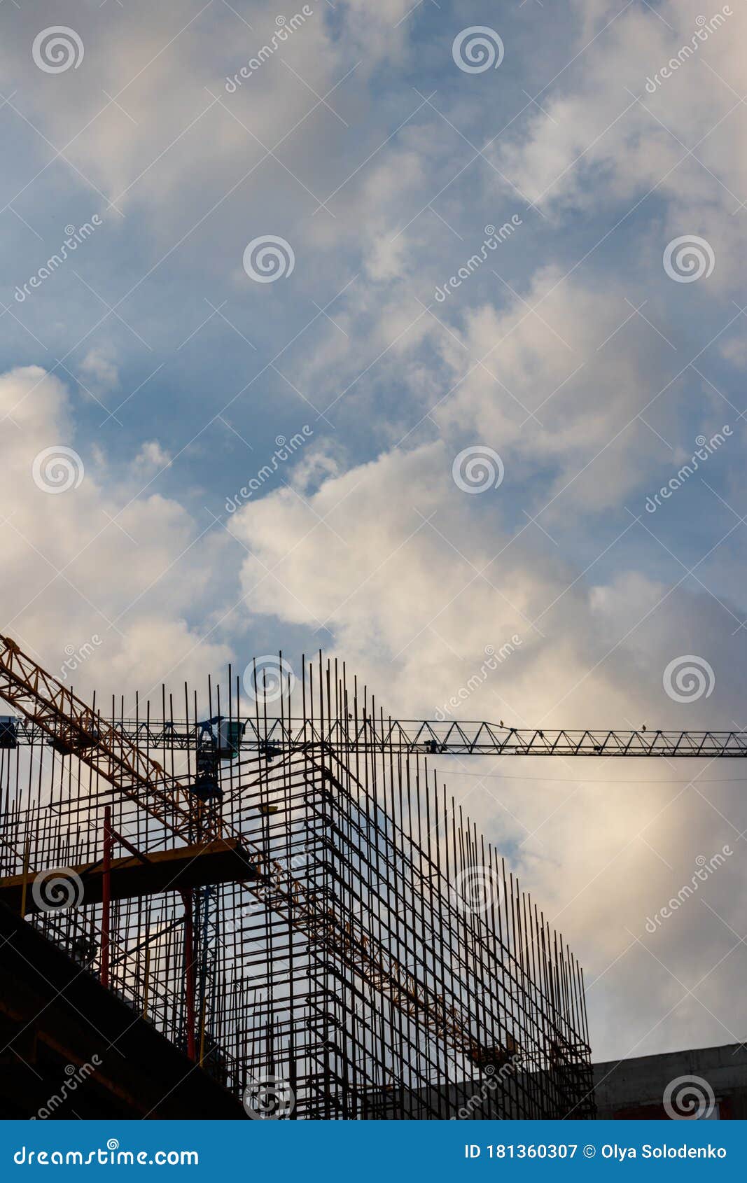 Steel Frameworks of Building Under Construction Stock Image - Image of ...