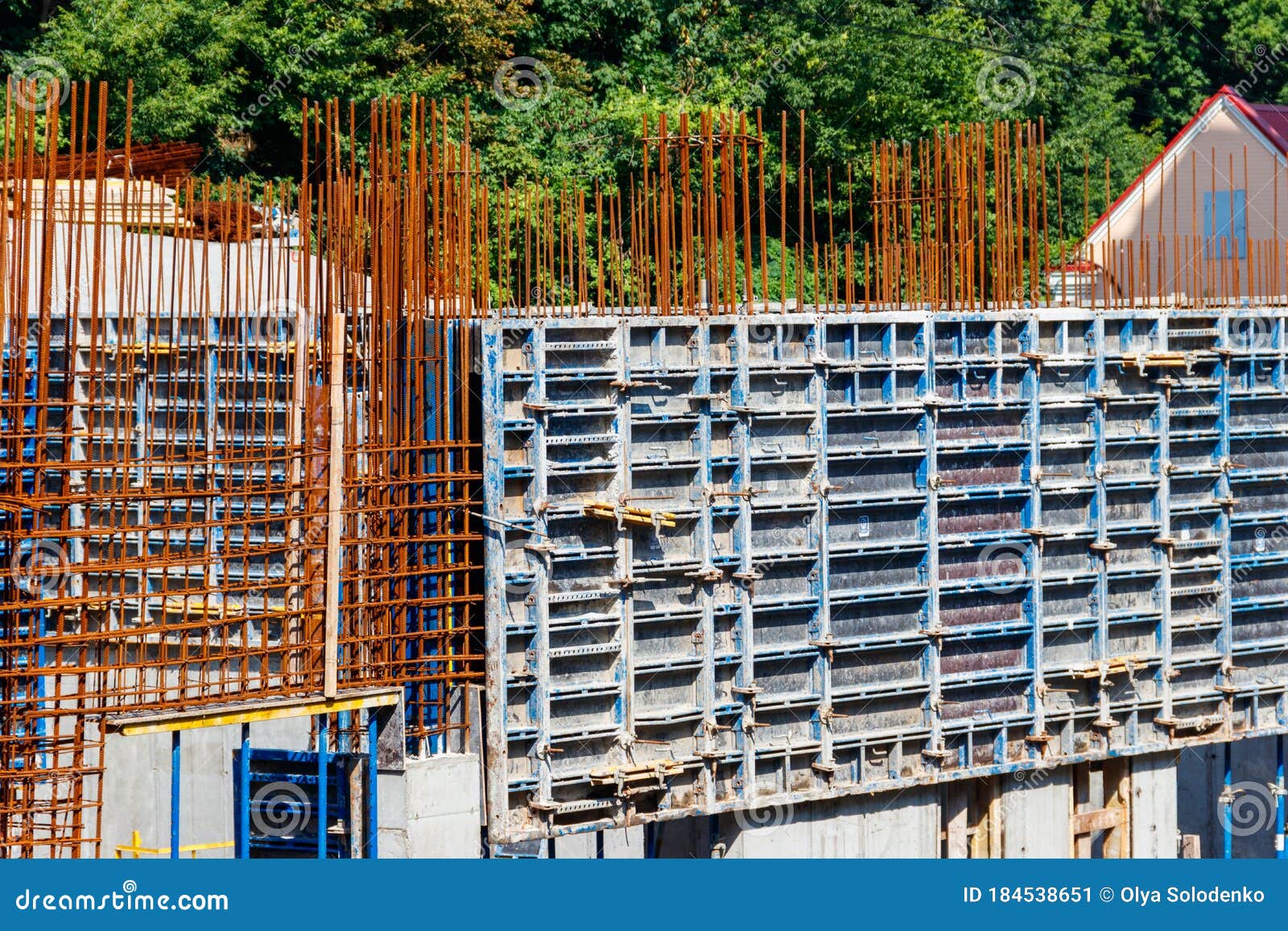 Steel Frameworks of Building Under Construction Stock Image - Image of ...