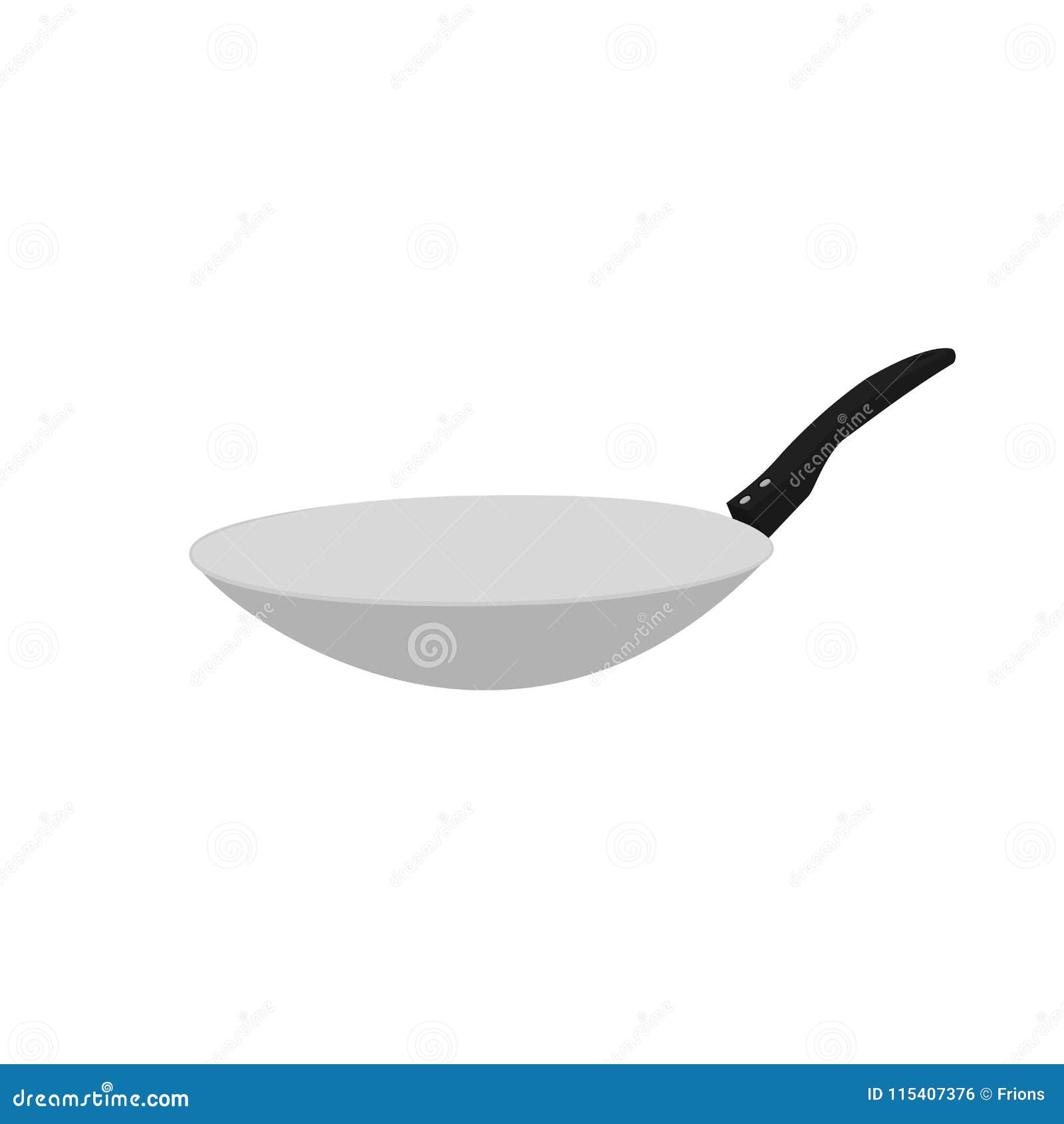 Steel frying-pan icon stock vector. Illustration of steel - 115407376