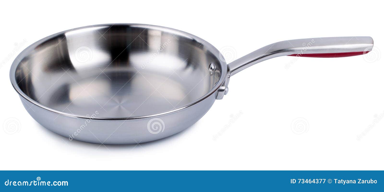 Steel Frying Pan Isolated on White Background Stock Image - Image of ...