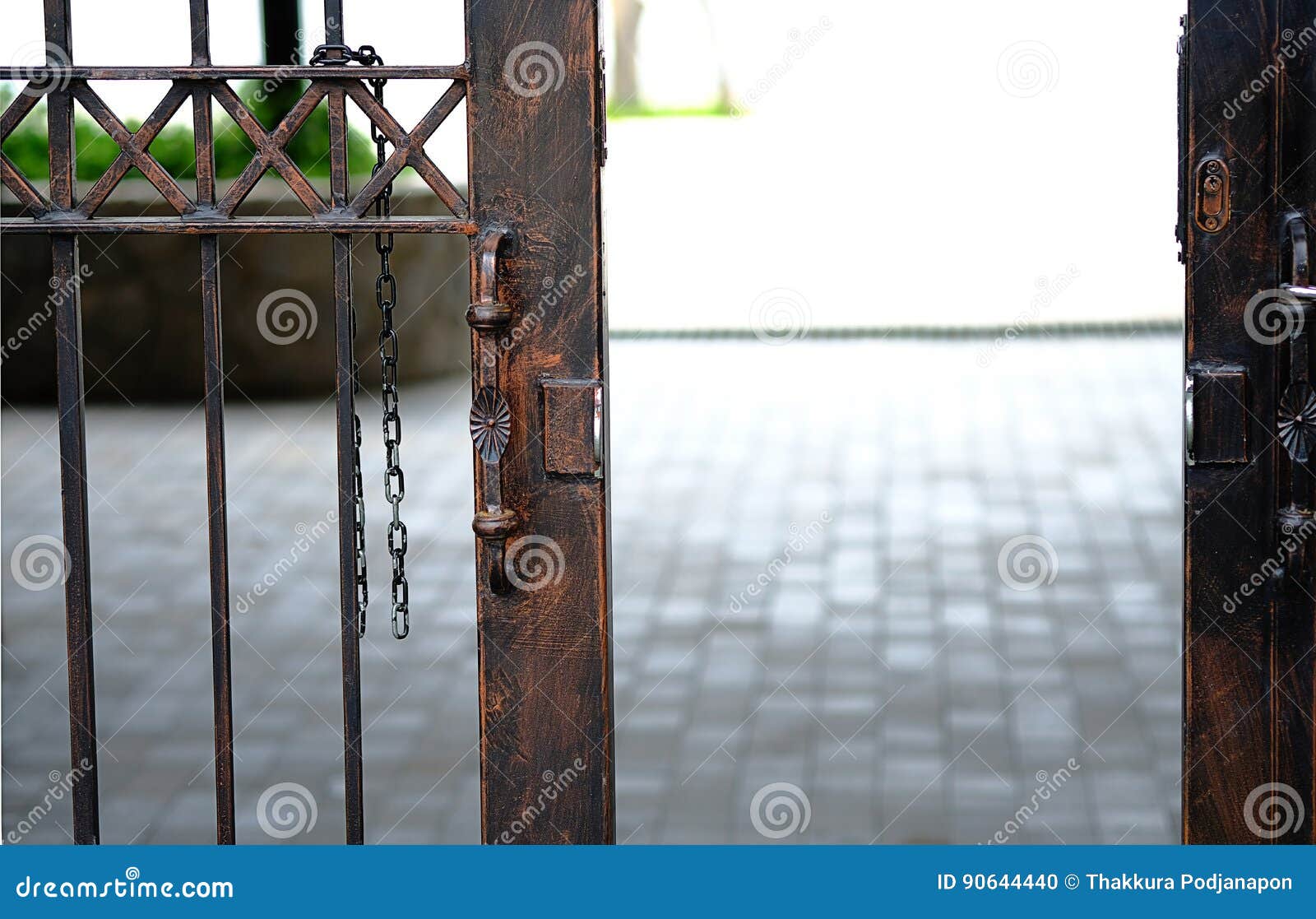 Steel gate is open stock photo. Image of jail, barricade - 90644440