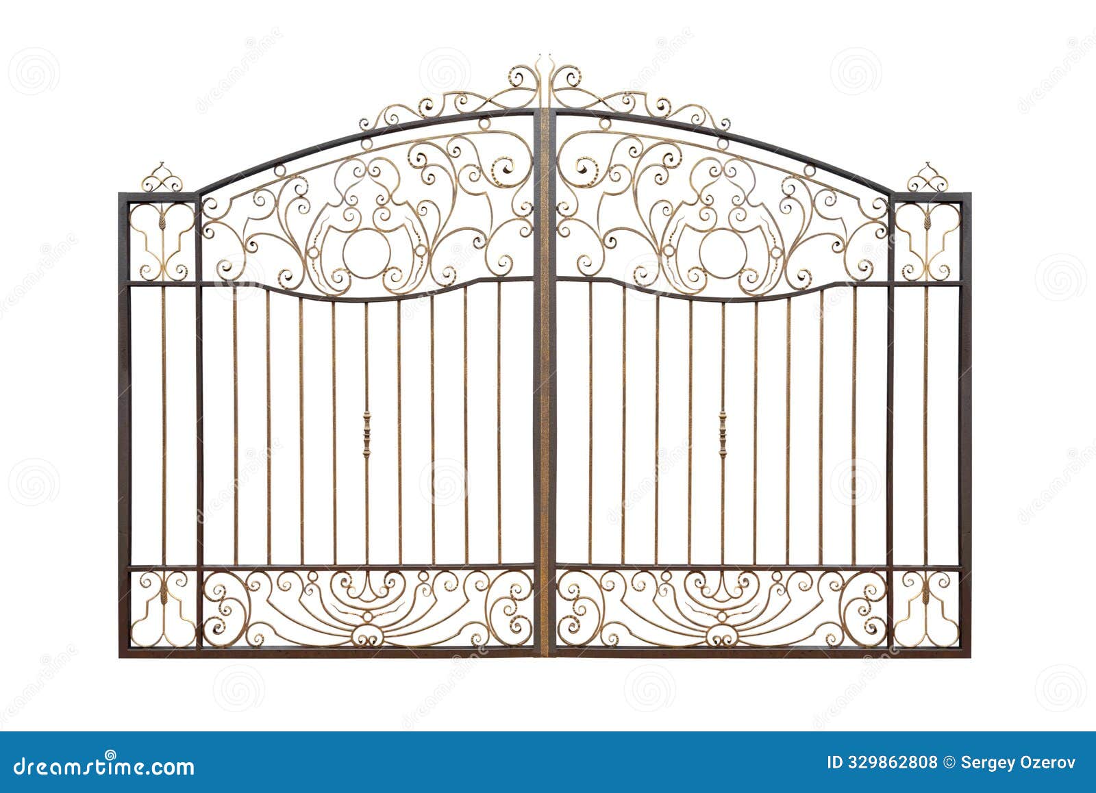 Steel gates with ornament stock photo. Image of architecture - 329862808