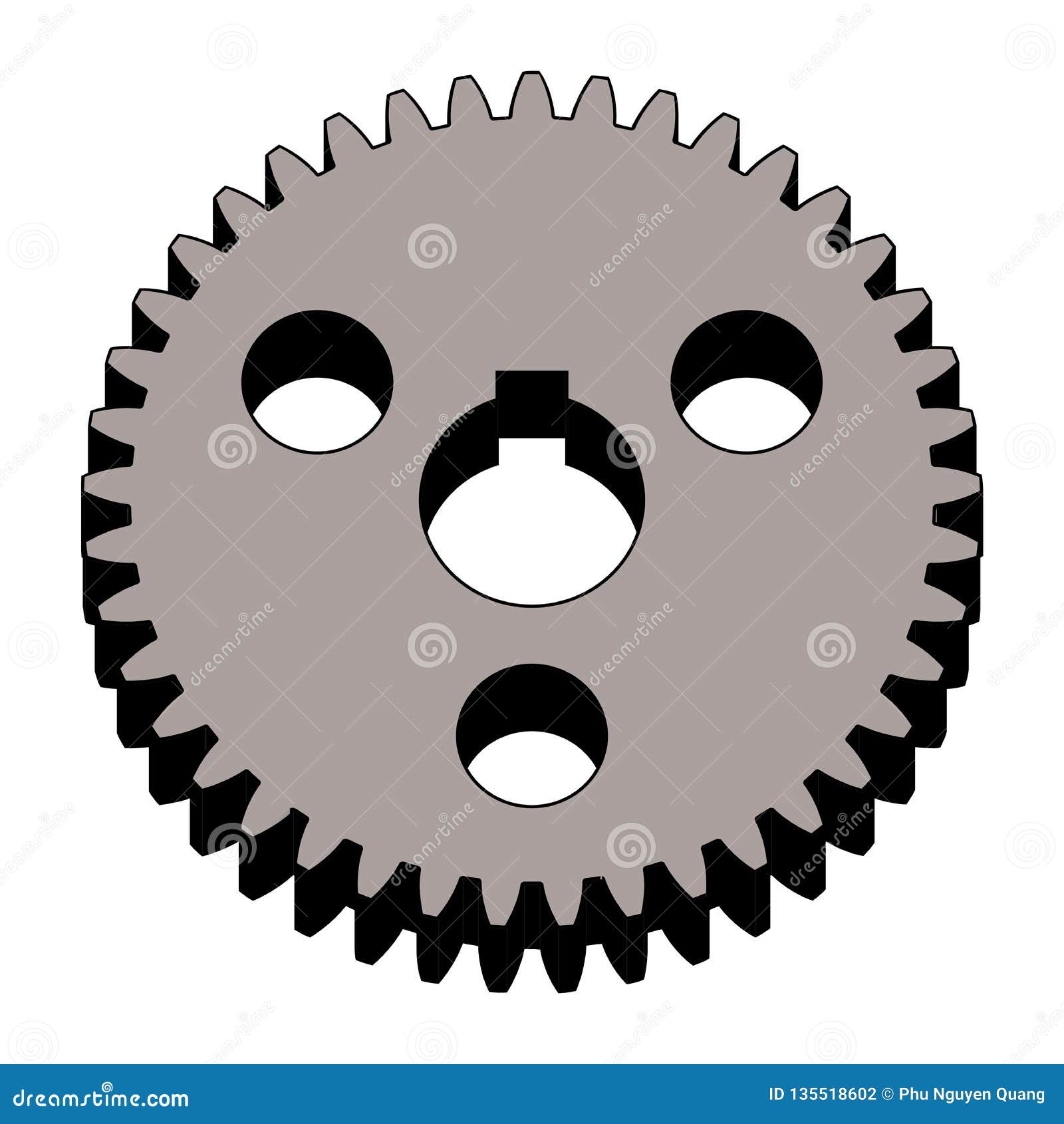 Steel Gear Wheel. 3D Effect Vector Stock Vector - Illustration of ...