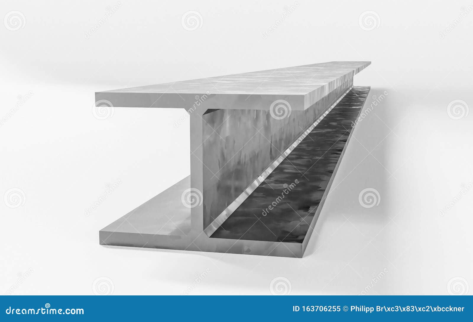 Steel Girder Beam Isolated on White Background 3d Render Illustration ...