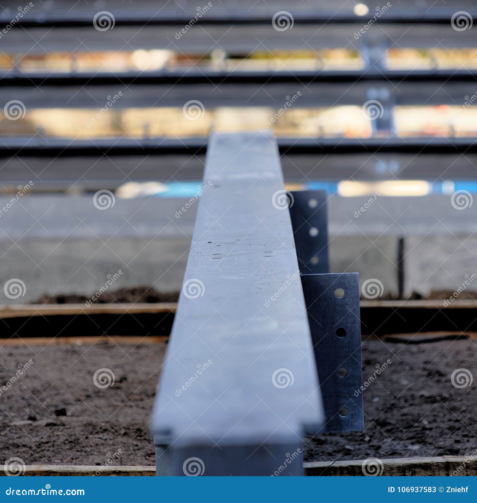 Steel Girder on a Construction Site, with Low Depth of Field Dir Stock ...