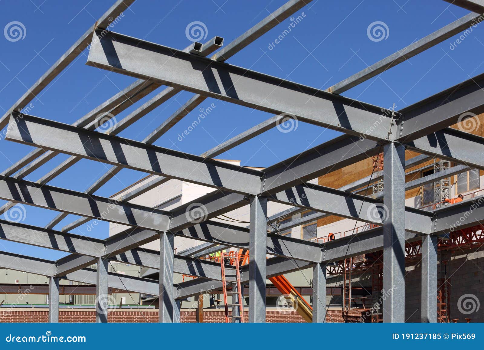 Steel Girders and Posts To Support a Roof. Editorial Image - Image of ...