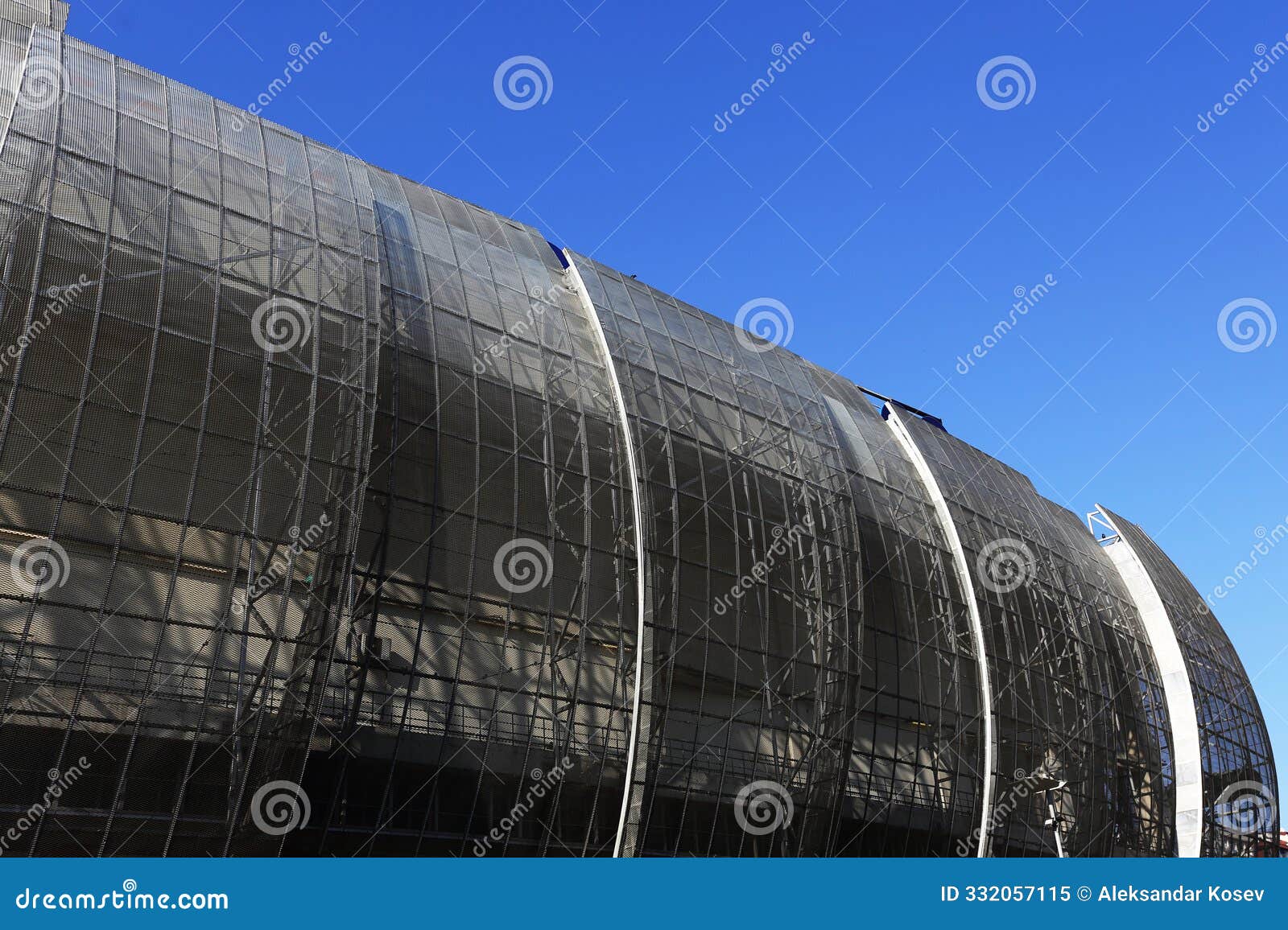 Steel Glass Curved Structure Stock Image - Image of modern, glass ...