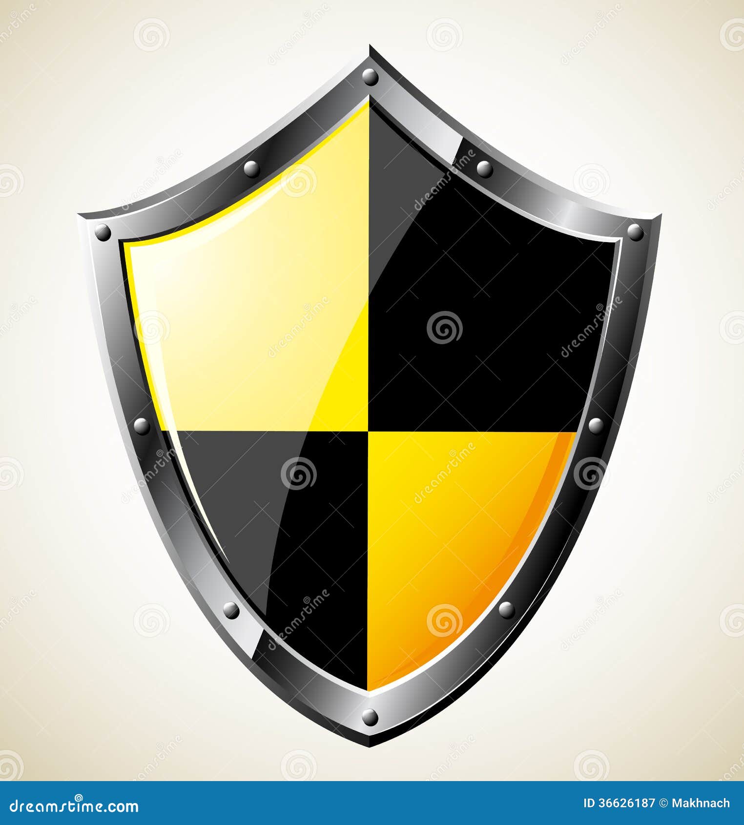 Steel glossy shield stock vector. Illustration of banner - 36626187