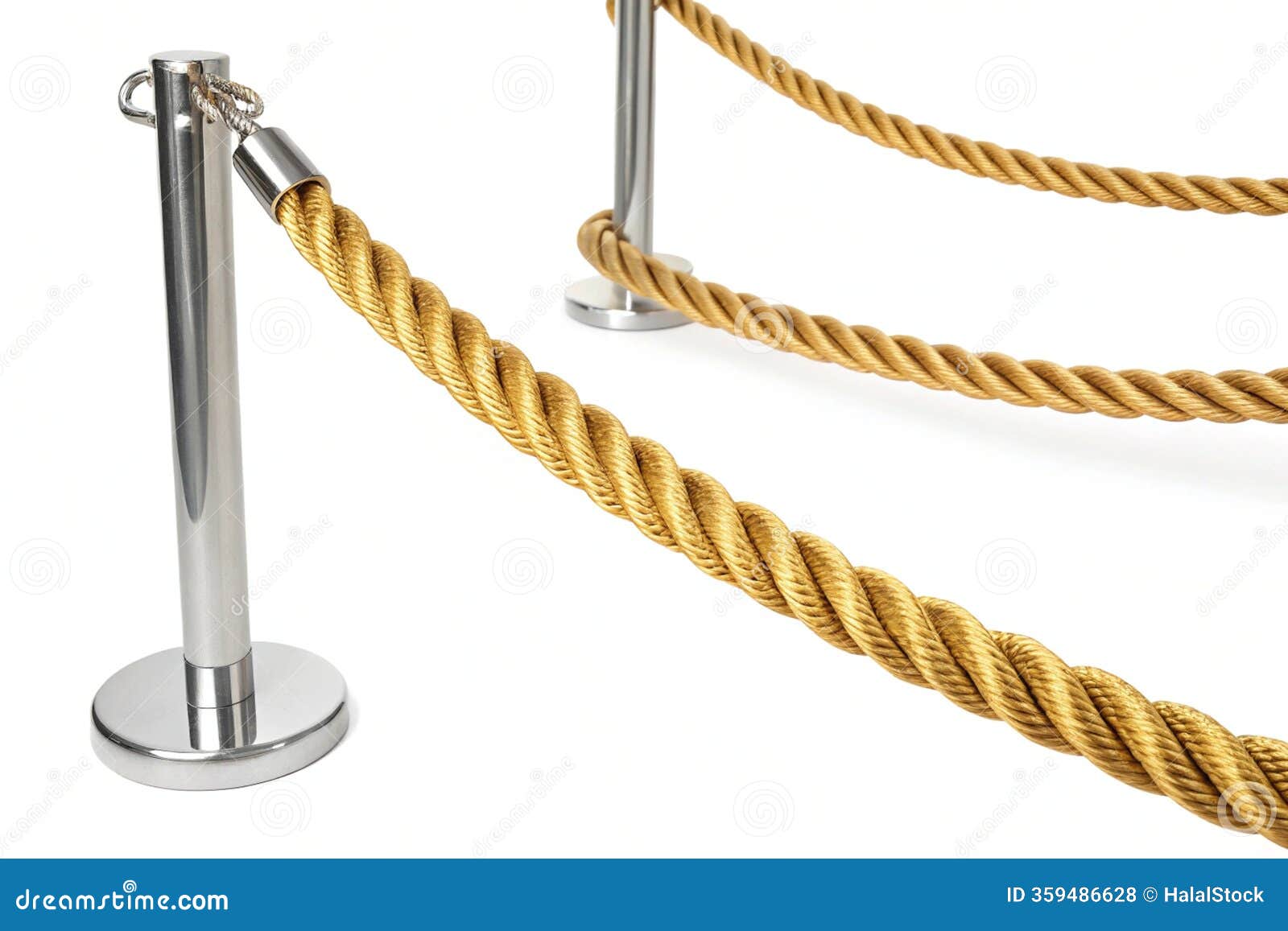 Steel and Golden Ropes Set Isolated on White Stock Illustration ...