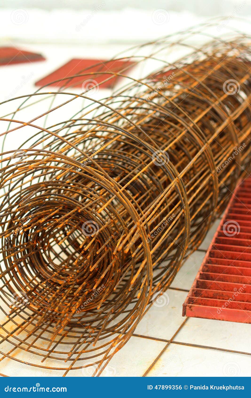 Steel Grating Red on a White Background. Stock Photo - Image of closeup ...